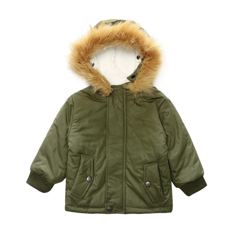Baby Coat Boys Green Hooded Jacket Thickness 0-2 A... – Grandado