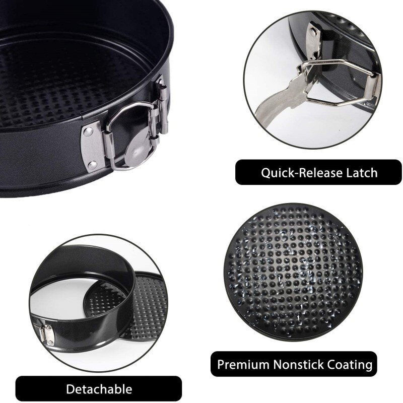 -3Pcs (4/7/9 Inch) Springform Pan Cake Pans Set -D... – Vicedeal