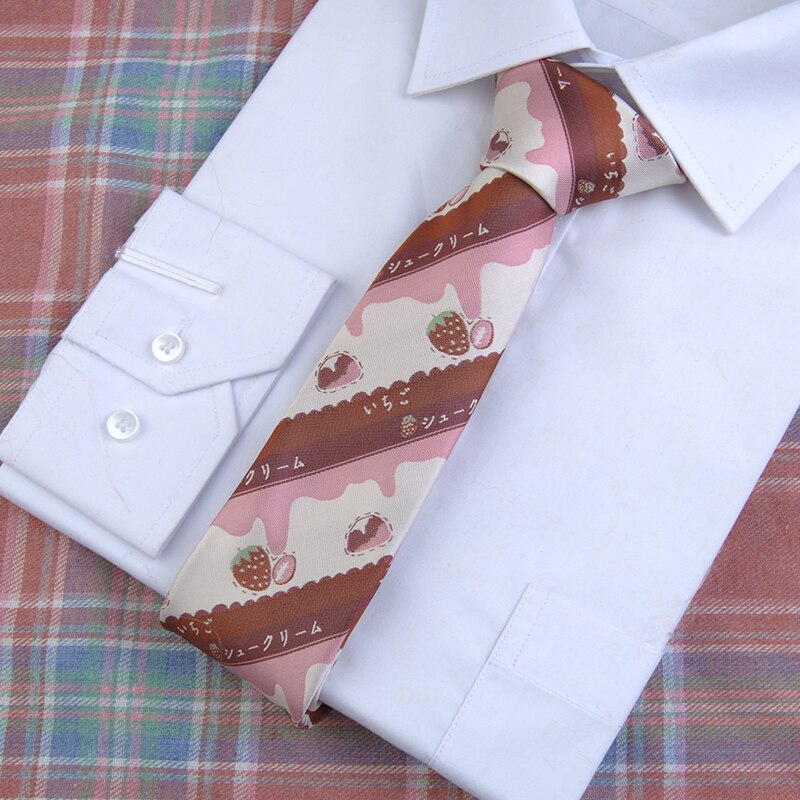 JK Uniform Neck Tie Girls Kawaii Strawberry Neckti... – Grandado