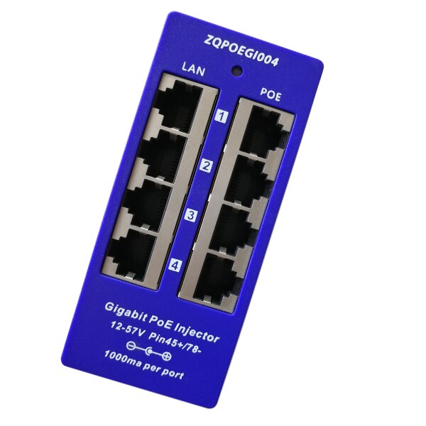 10/100/1000 Ethernet speed 4 port PoE injector Pow... – Grandado