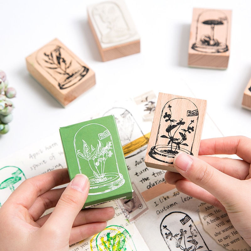 Vintage Bloemen Plant Paddestoel Decoratie Stempel... – Grandado