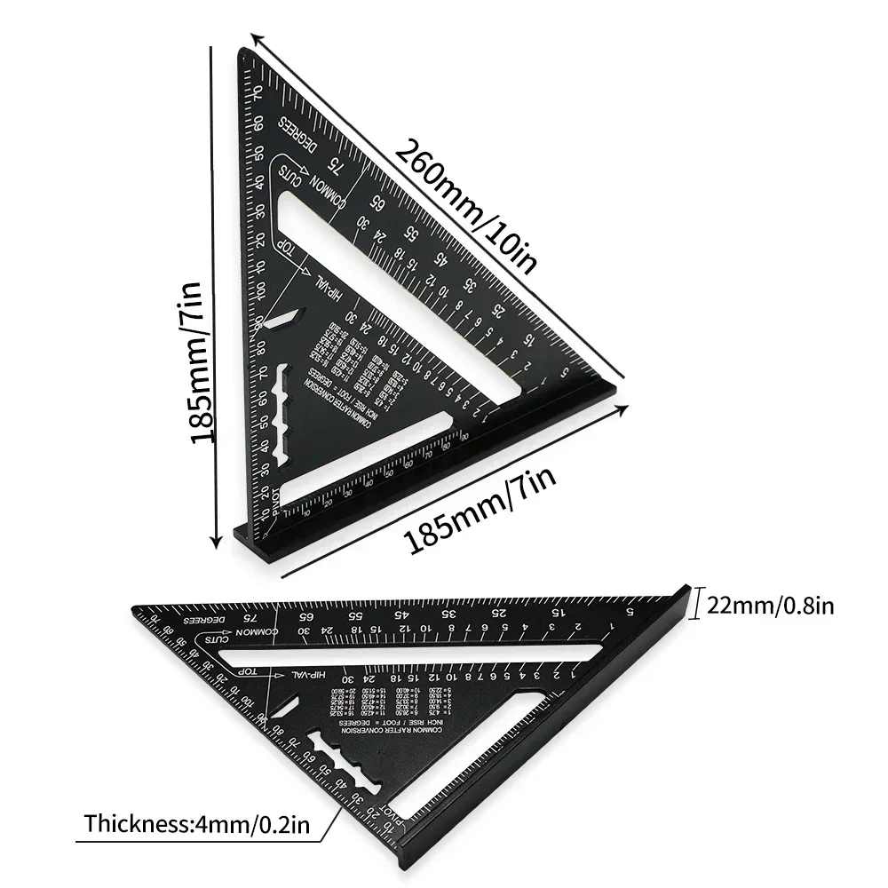 Triangle Ruler 7inch 90 Degree Aluminum Alloy Angl... – Grandado