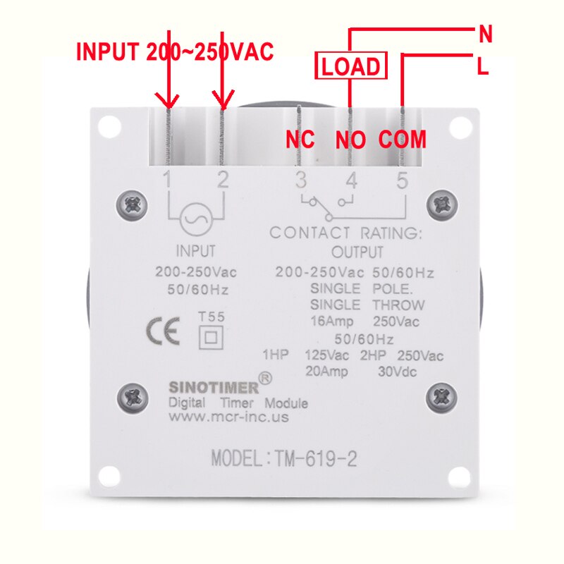1NO + 1NC Volt free Output, 16A Time Relay Control... – Grandado