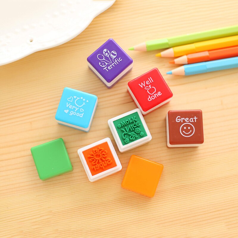 6pcs/set Teachers Self Inking Praise Reward Stamps... – Vicedeal