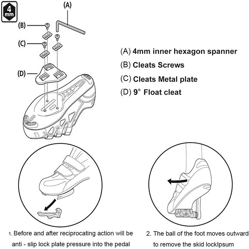 Bike Cleats Set Road Bike Cleats Compatible with L... – Grandado