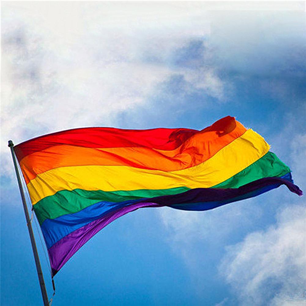90*60 Cm Rainbow Flag Polyester Fibre Huge Large L... – Grandado