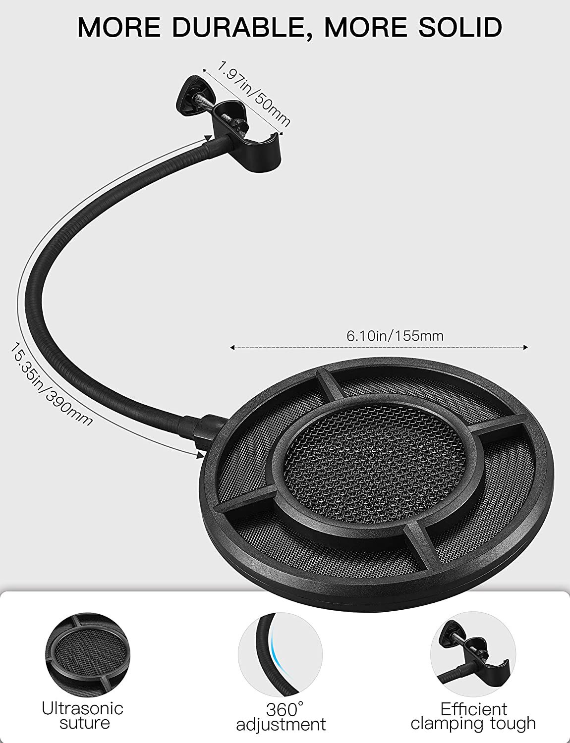 Metallic Microphone Pop Filter Mesh for Blue Yeti ... – Vicedeal