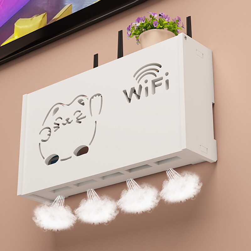 Wifi Router Opbergdoos Kabel Organizer Muur Opknop... – Vicedeal