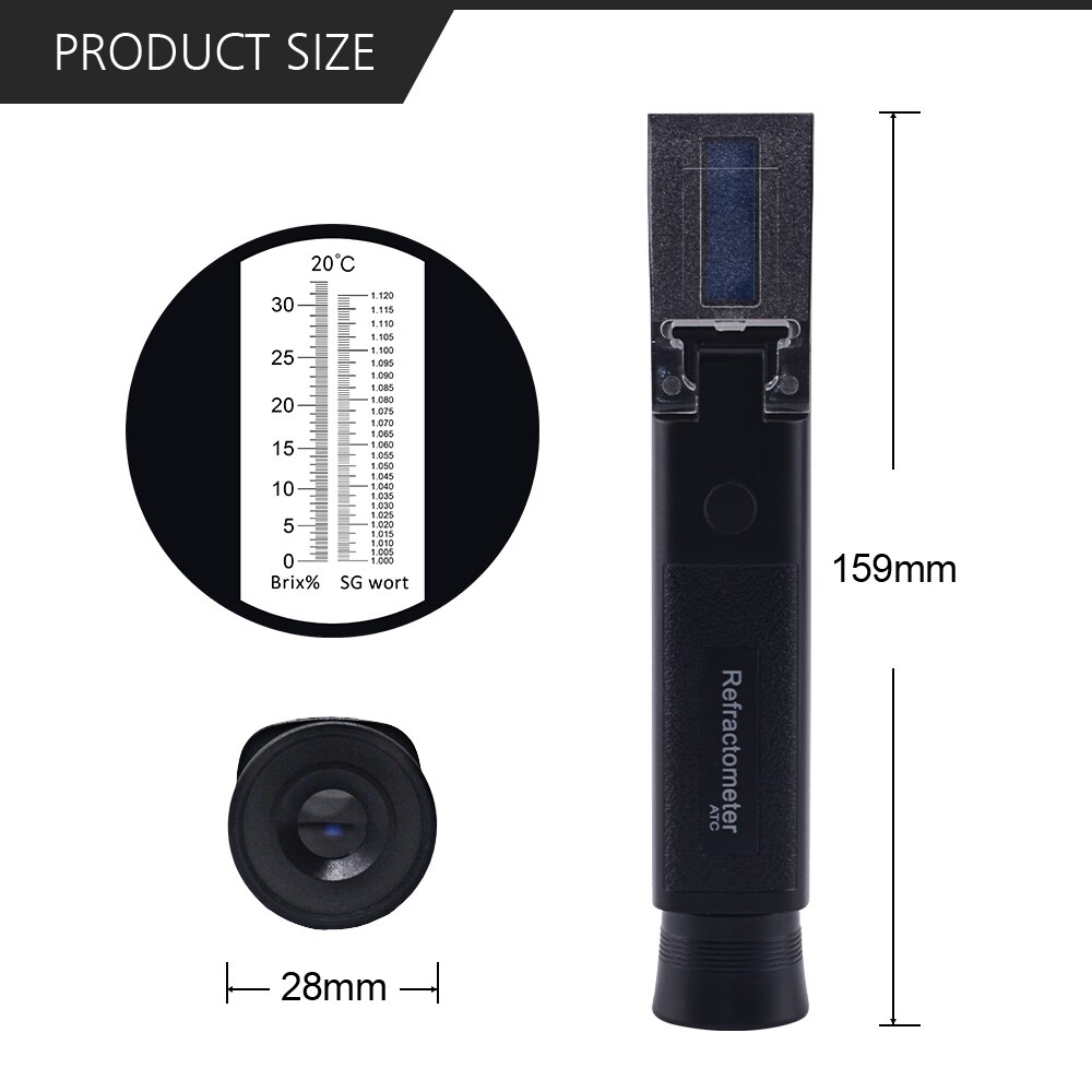 Yieryi håndholdt 0 ~ 32% brix 1.000-1.120 ølurt s... – Vicedeal