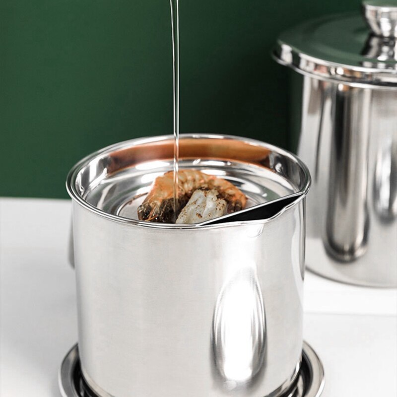 Stainless Steel Oil Filter Pot Leakproof Can Greas... – Vicedeal