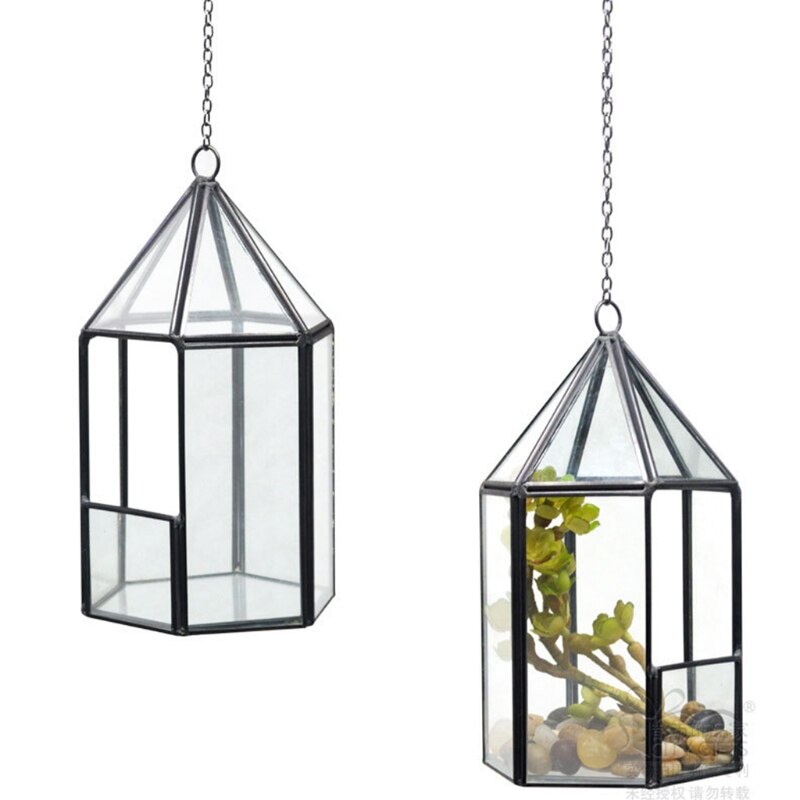 House Shape Close Glass Geometric Terrarium Succul... – Grandado