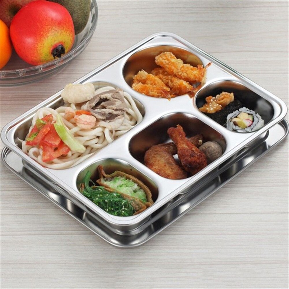 Stainless Steel Plate Food Containers Tray With Co... – Grandado