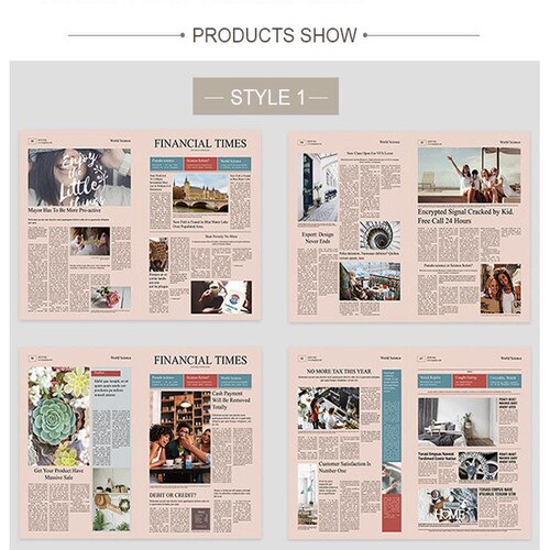 Retro English Newspaper Old Newspaper Ins Photo Pr... – Vicedeal