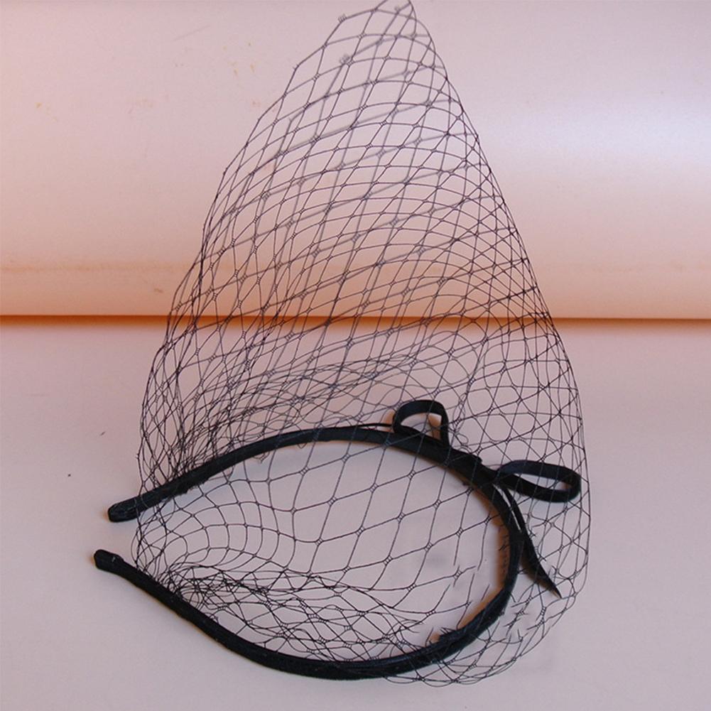 Black Veil Headband White fascinator birdcage Veil... – Vicedeal