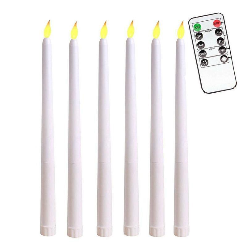LED Candles Remote Control Pole Wax 6 Candles + 1 ... – Grandado