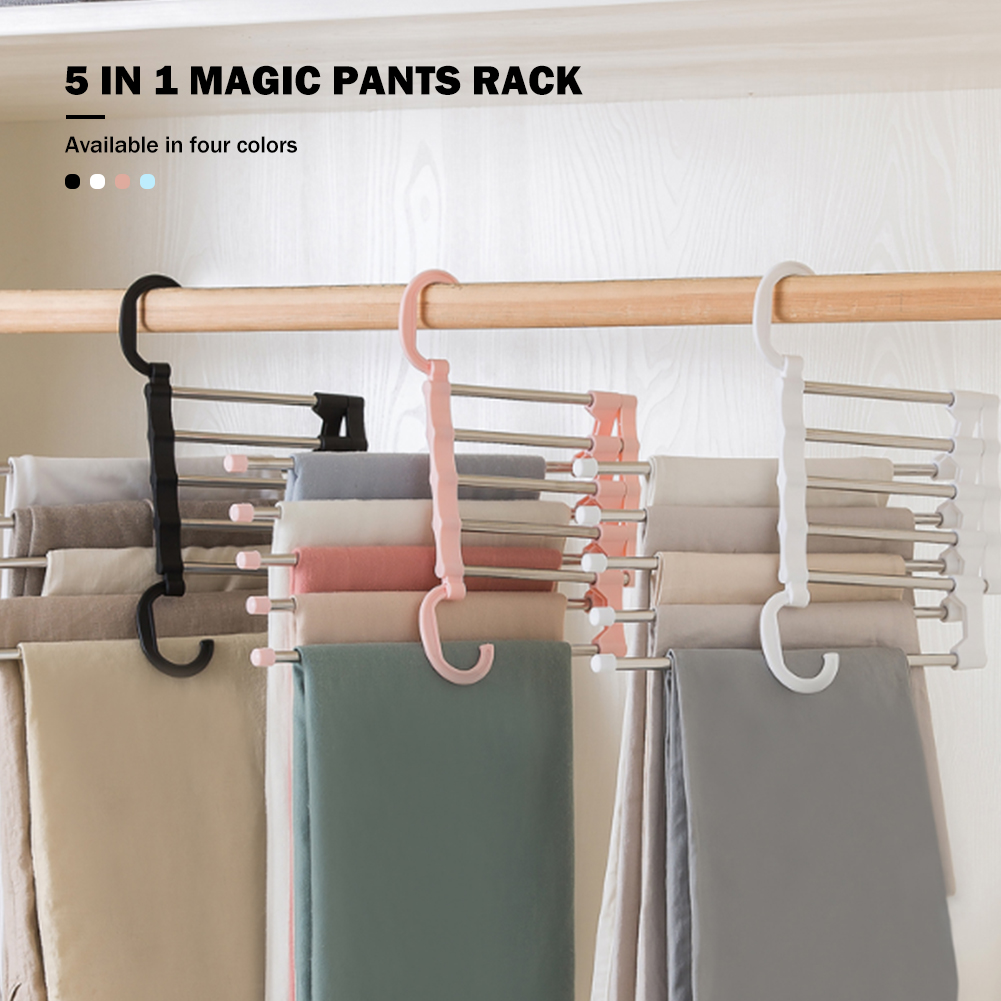 5 in 1 Multifunction Pant Rack towel Shelves Close... – Grandado
