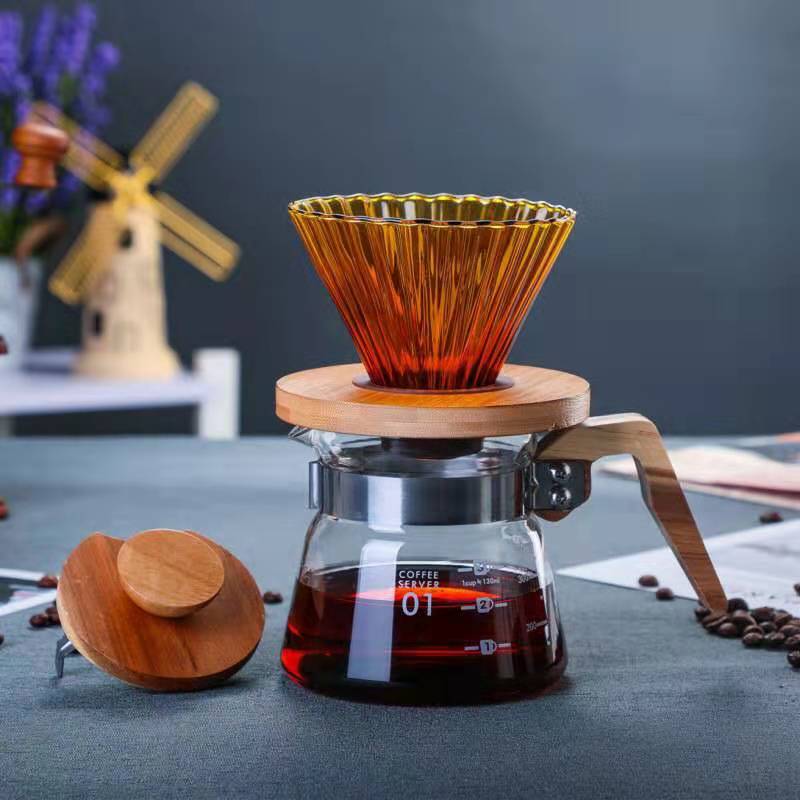 coffee pot glass v60 filter cold brew dripper bari... – Vicedeal