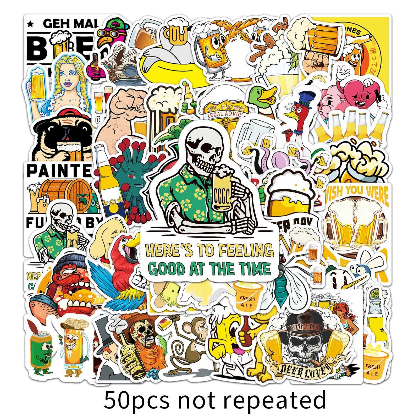 50pcs Beer Theme Sticker Waterproof for Car Bumper... – Grandado