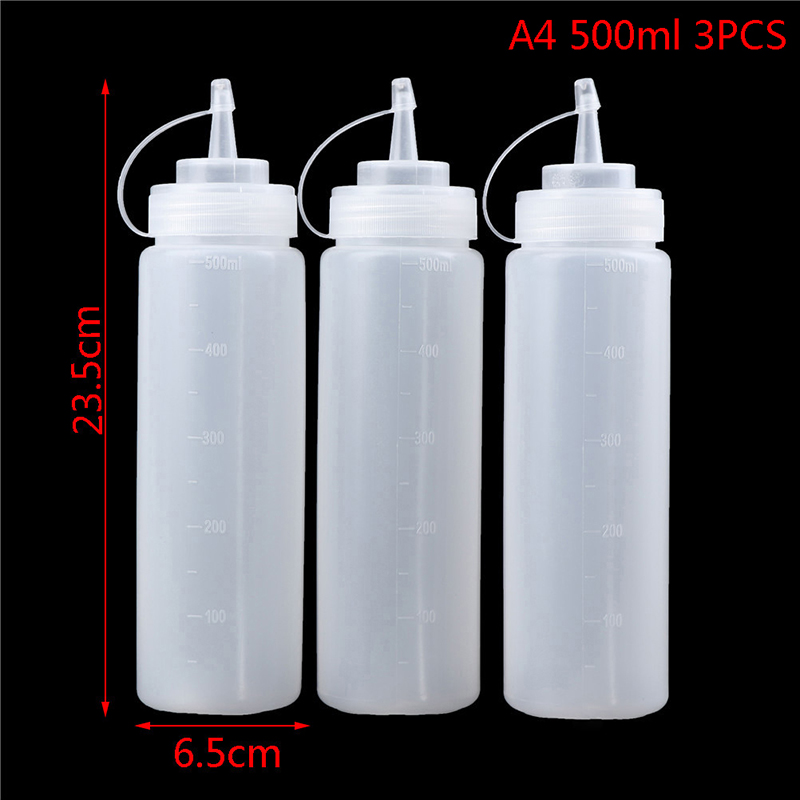 3Pcs 240/450/500 Ml Kruiderij Squeeze Flessen, voo... – Grandado