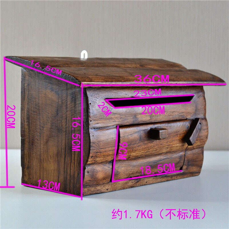 Wooden Outdoor Mailbox Wall Mounted Newspaper Lett... – Grandado