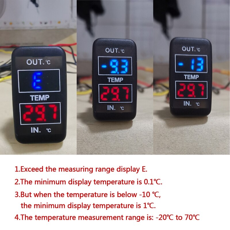 Car Interior and Exterior Temperature Display Dual... – Grandado