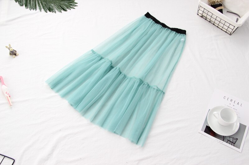 women's transparent single-layer mesh Half Slips p... – Grandado