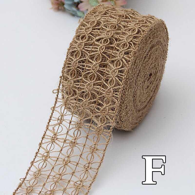 2m/roll Vintage Jute Burlap Ribbon Roll With Lace ... – Vicedeal