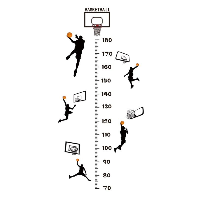 Cool Boy Basketball Player Cartoon Height Measure ... – Grandado