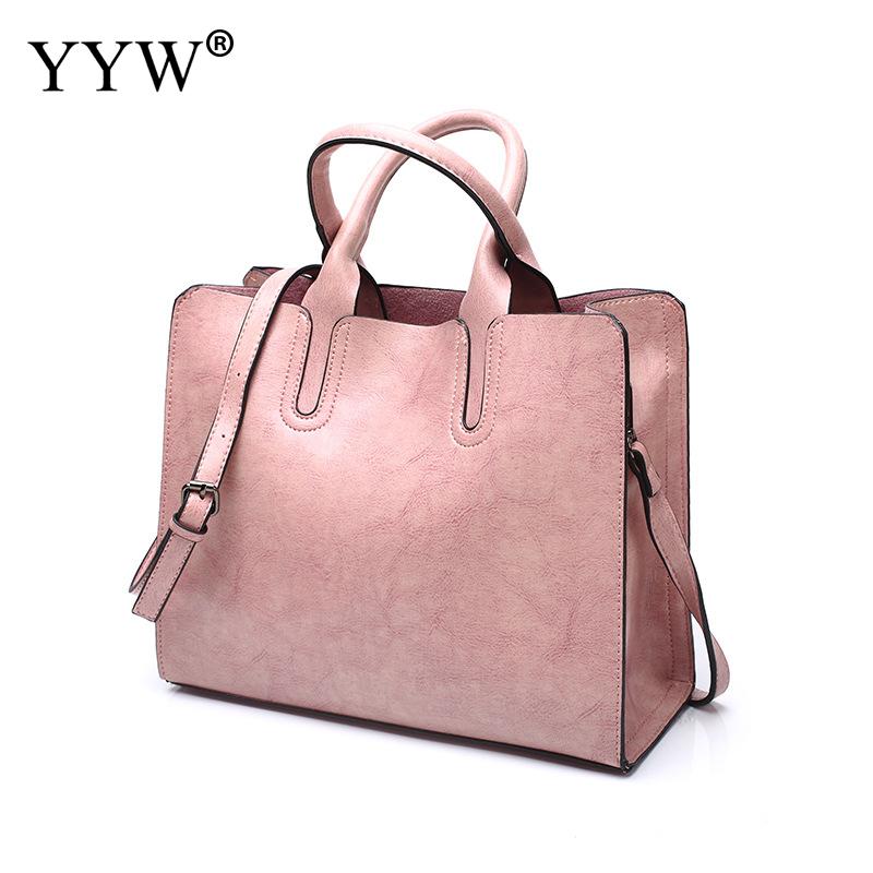 YYW Leather Large Handbags Women Casual Female Bag... – Grandado
