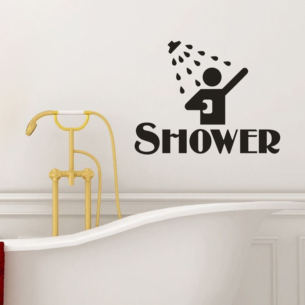 Vintage Wall Sticker Shower Bathroom Decor Toilet ... – Grandado