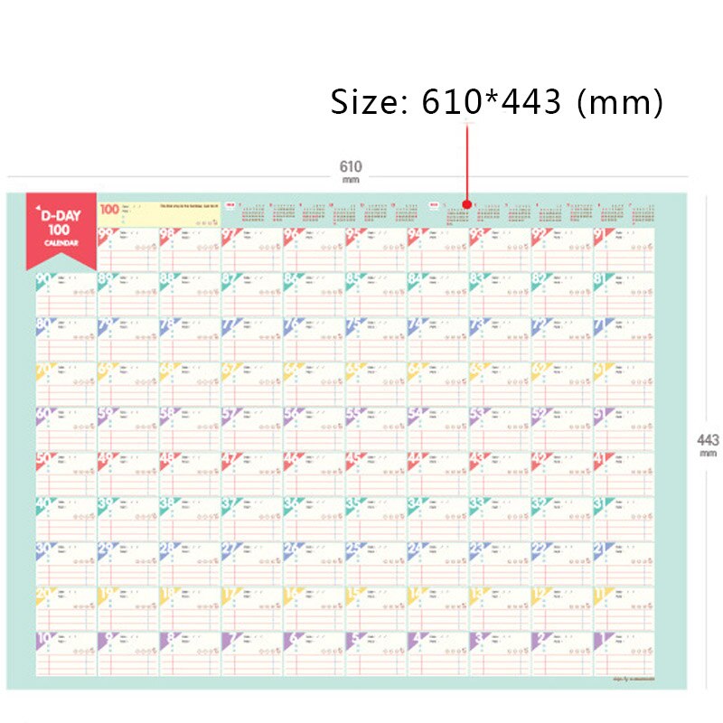 1Pcs 61*44.3Cm Superdeal 100 Dag Countdown Kalende... – Vicedeal