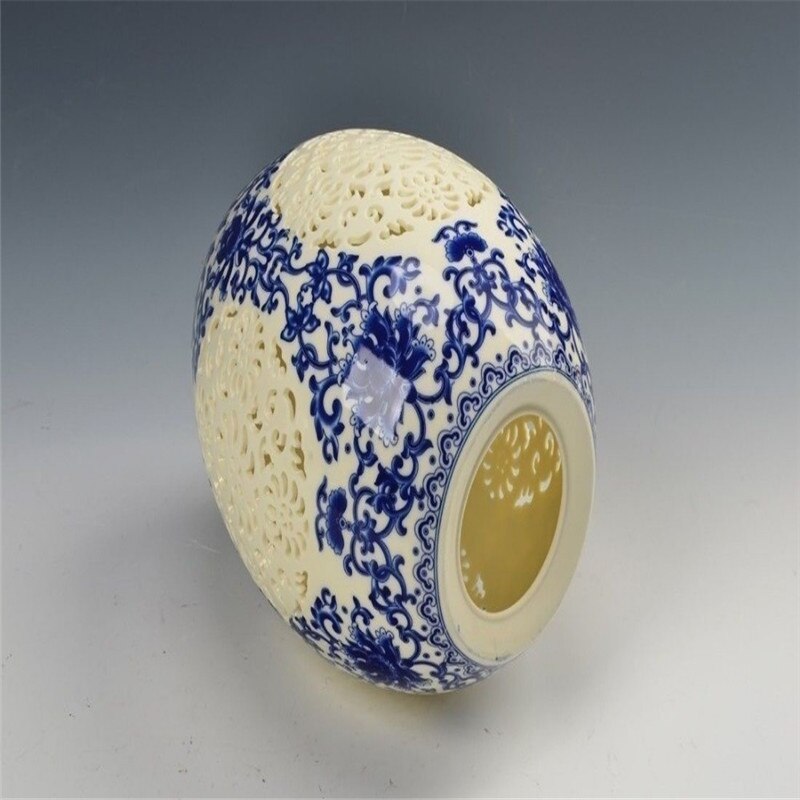 Chinese Blue And White Porcelain Egg Shape Openwor... – Grandado