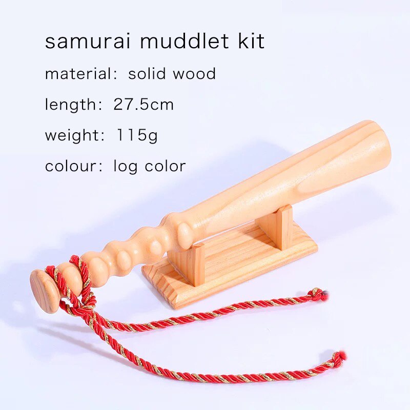Bar Soul Samurai Suit Log Cocktail Muddler Solid G... – Grandado