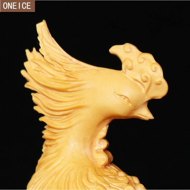 Solid wood phoenix sculpture hand-carved home deco... – Vicedeal
