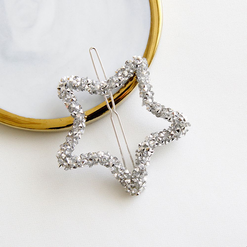 Korea Hollow Star Haar Clips voor Vrouwen Kristall... – Grandado