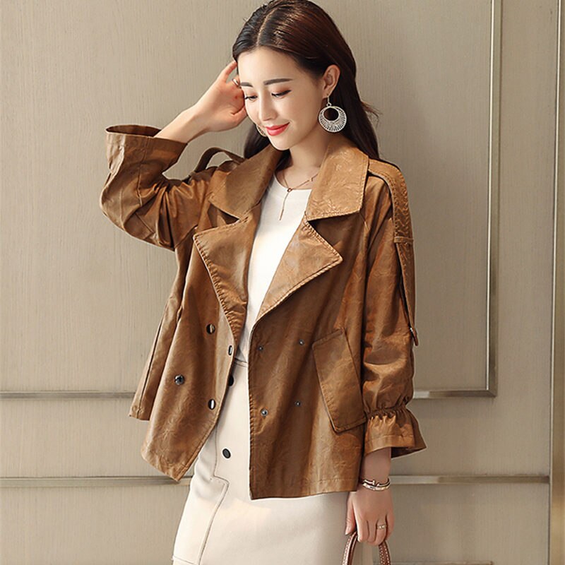 Fitaylor Pu Leather Jacket Women Faux Leather Jack... – Grandado