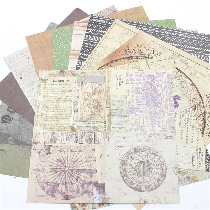 KSCRAFT 24pcs Single-side Printed Retro Style patt... – Vicedeal