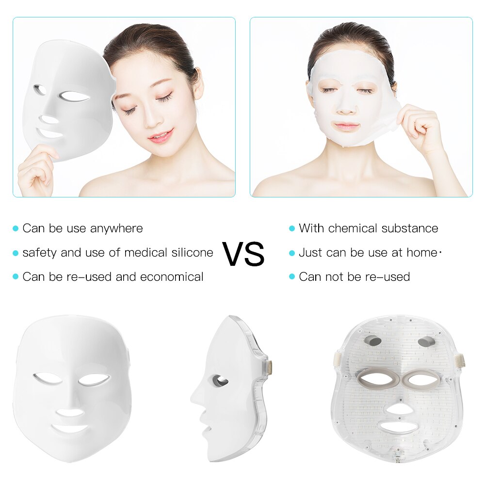 LED Facial Mask 7 Colors Led Mask Beauty Photon El... – Vicedeal