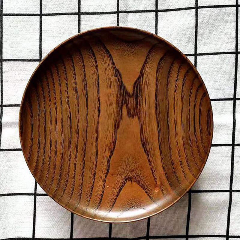 Round Solid Wood Plate Whole Acacia Wood Fruit Dis... – Vicedeal