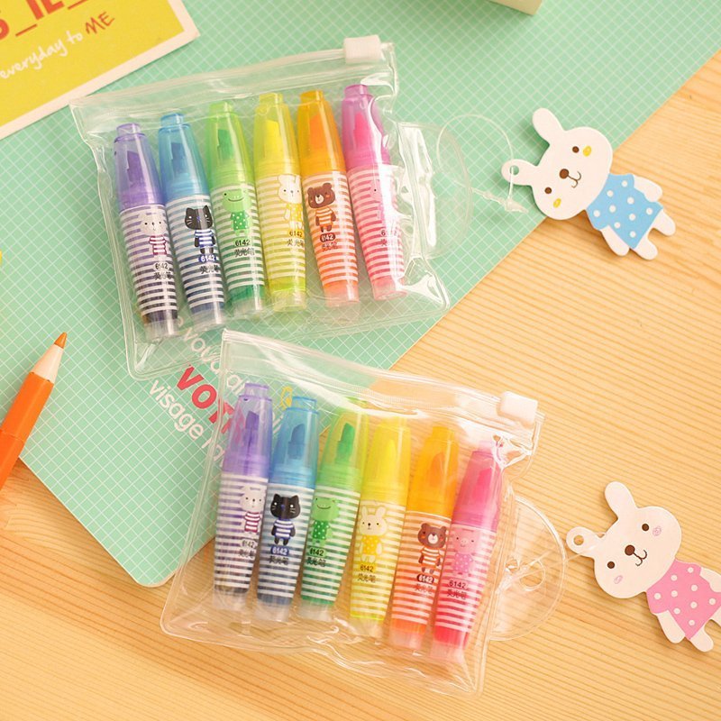 6 pcs/set colorful fluorescent pen highlighters se... – Grandado
