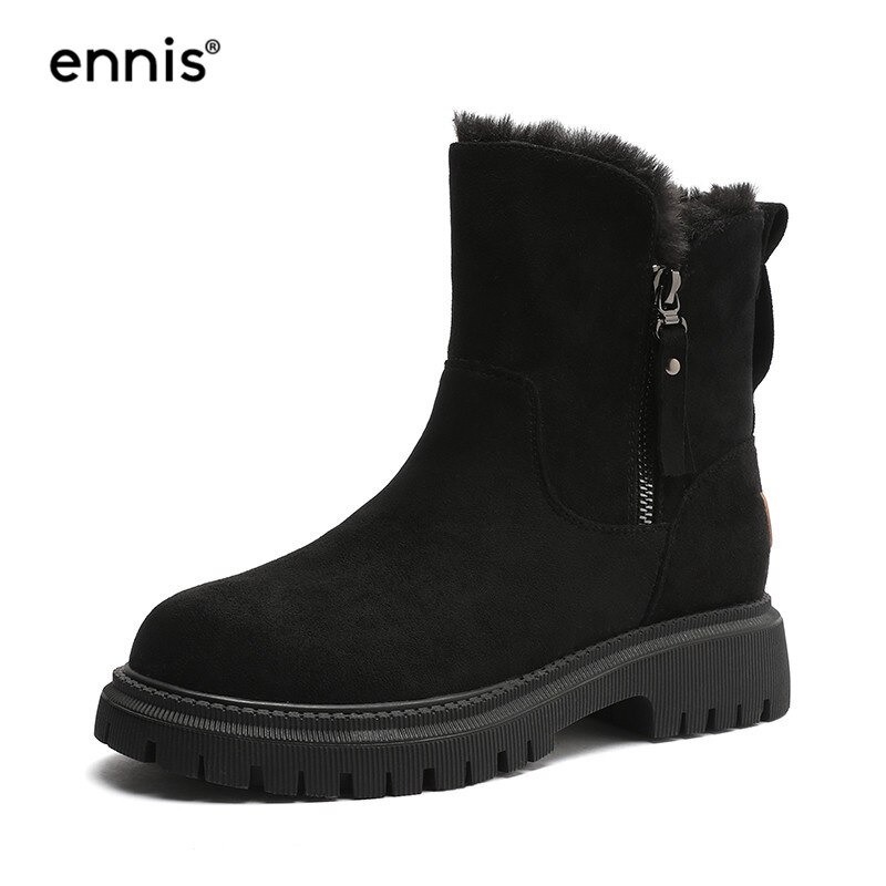 ENNIS Women's Snow Boots Faux Suede Ankle Boots Fe... – Grandado