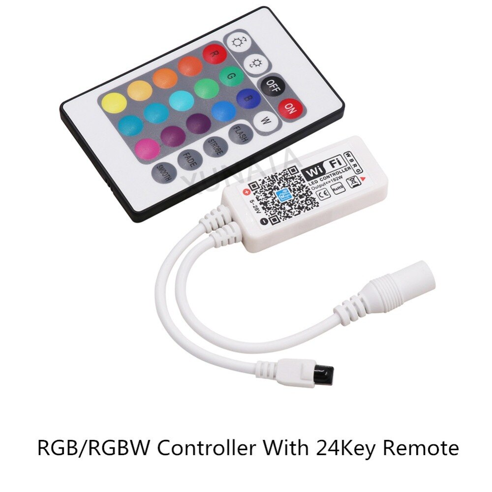 Mini Wifi LED RGB/RGBW Controller DC9-12V met 24 B... – Grandado