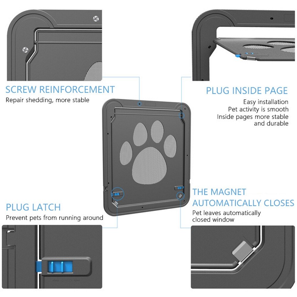 4-Way Lockable Plastic Pet Big Dog Cat Door for Sc... – Grandado