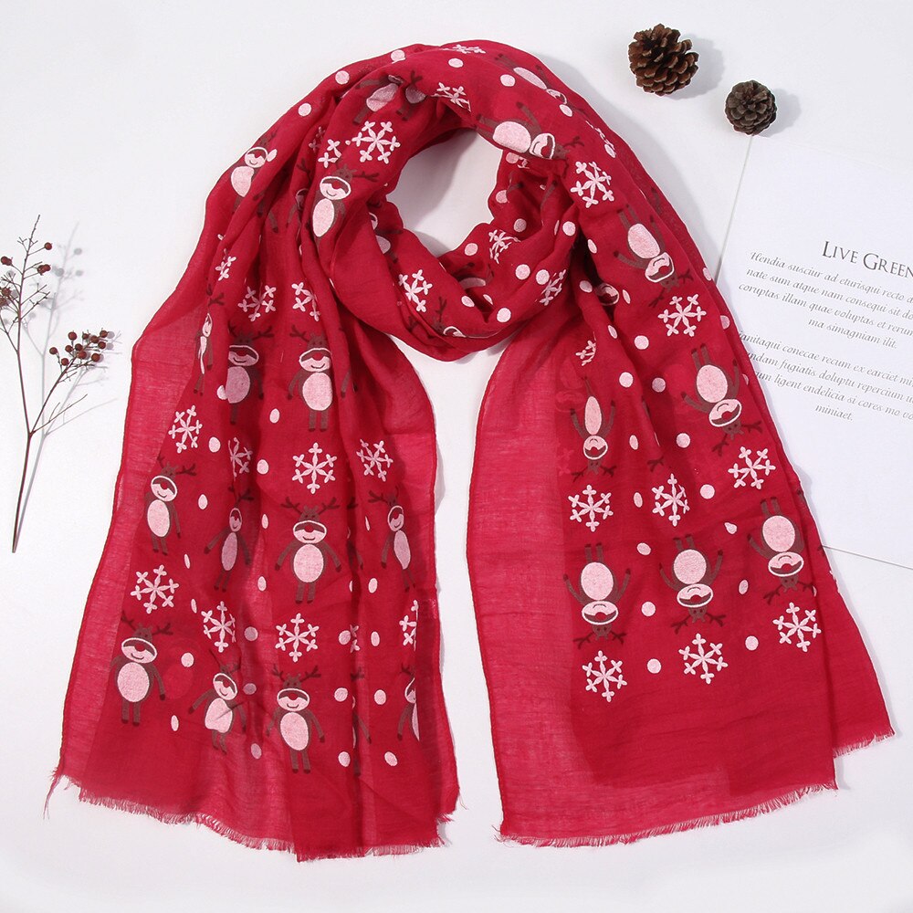 Print Color Women Scarf Women Christmas Festive Wi... – Grandado