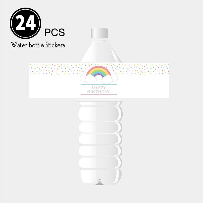 24Pcs Party Decor Bottle Wraps Birthday Water Bott... – Vicedeal