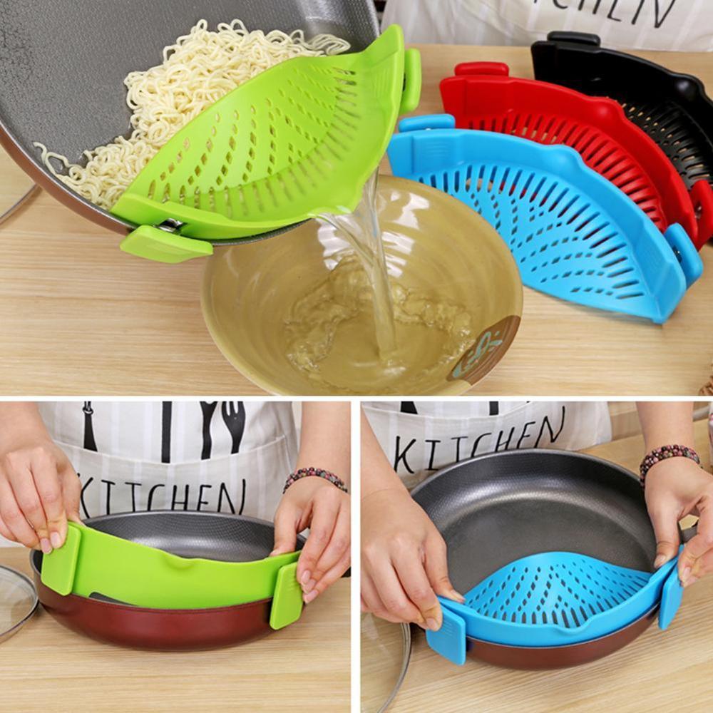 Silicone Colanders Kitchen Clip On Pot Strainer Dr... – Grandado