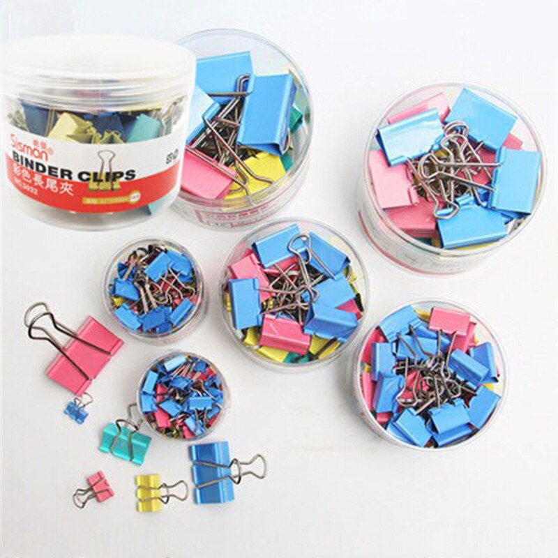 60/40 stücke Metall Papier Clips 15/19/25/32/41mm ... – Vicedeal