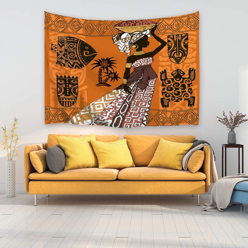 Nature Art Polyester Fabric African Woman Theme, W... – Grandado