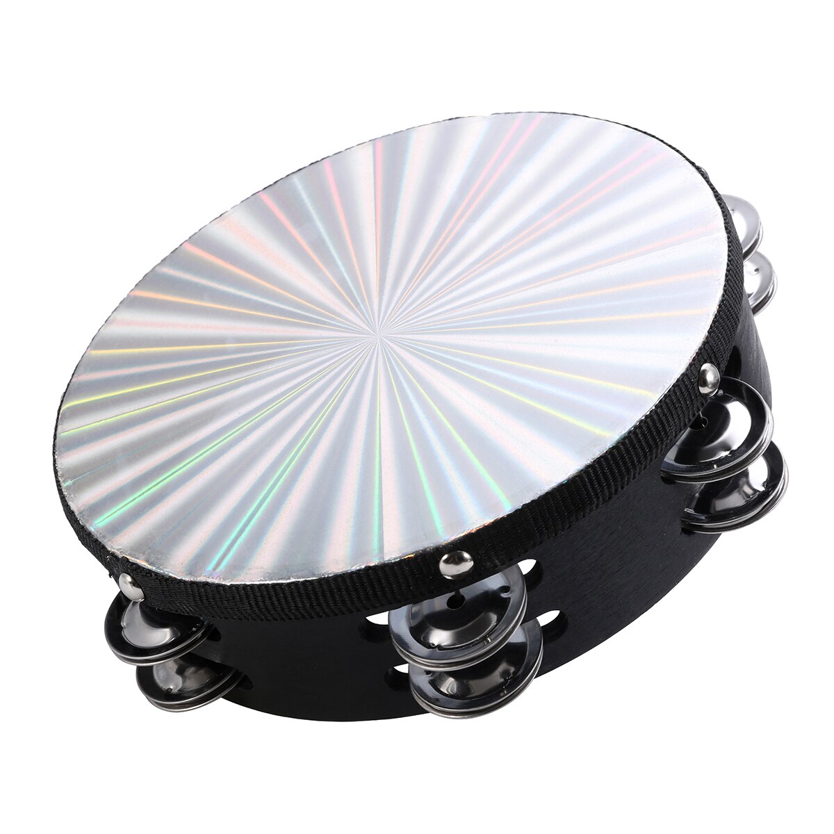 8'' Musical Tambourine Reflective Percussion Wood ... – Grandado