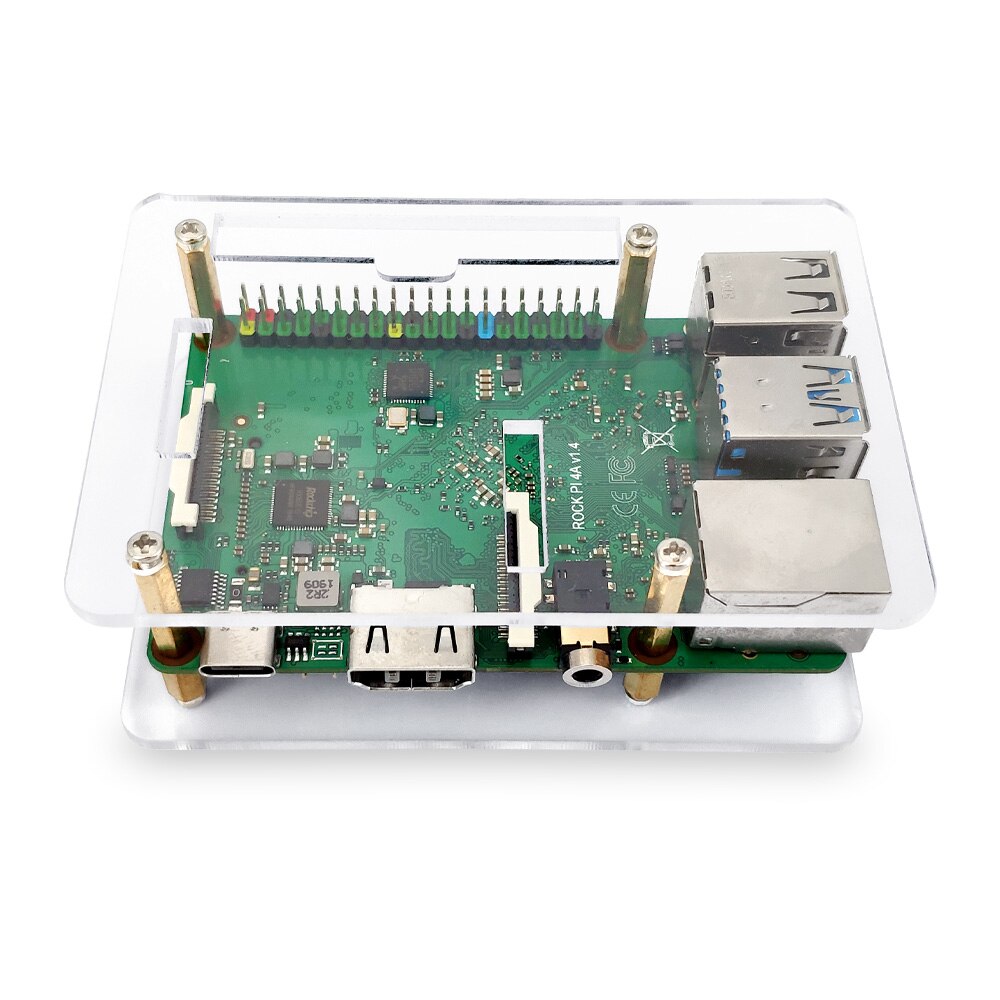 Acrylic Case (incl. CPU Heat Sink) for ROCK PI 4/ ... – Vicedeal
